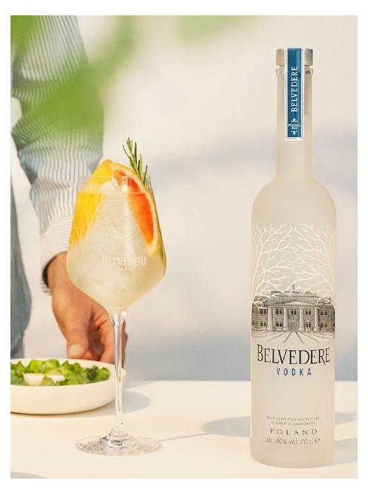 Belvedere Vodka Set 2 Medium Ice Bucket & 6 Spritz Glasses & 2 bott...