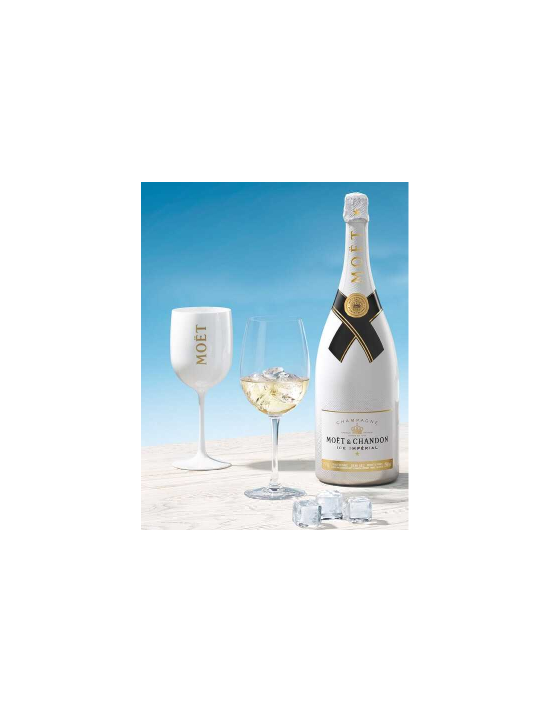 Moët & Chandon Set 2 verres acryliques blancs + 1 Magnum Ice Impéri...