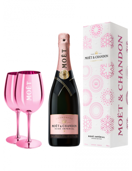 Moët & Chandon Set 2 Keramikgläser Rose + 6 Rosé Impérial Limited E...
